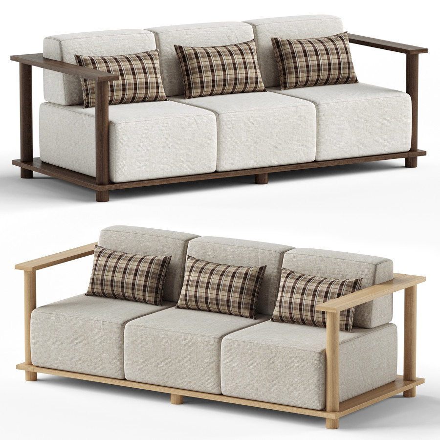Pinet Teak Outdoor Sofa 3D Model for VRay, Corona | CGMood