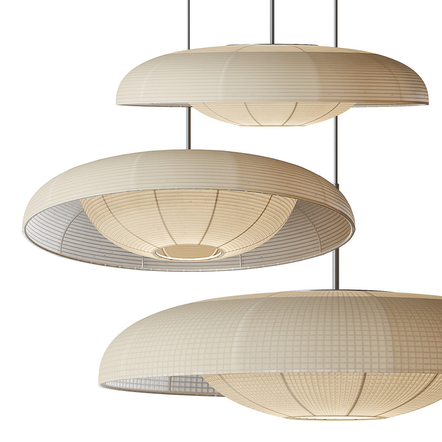 Boho Art Fabric Pendant Light Lampshade - 3D Model for Corona