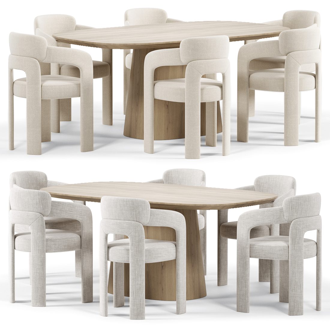 Umi Chair, Shima Dining Table By Barli 3D Model for Corona | CGMood