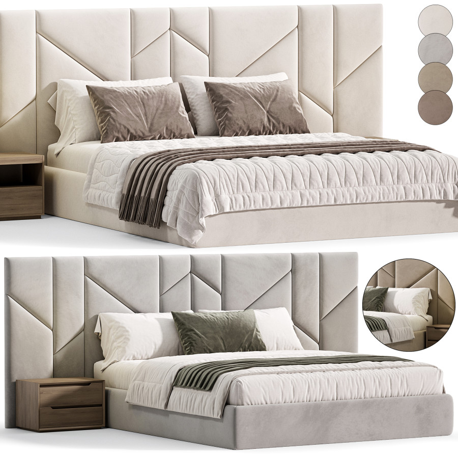 Vercelli Bed By Evany Rouse 3D Model for Corona | CGMood