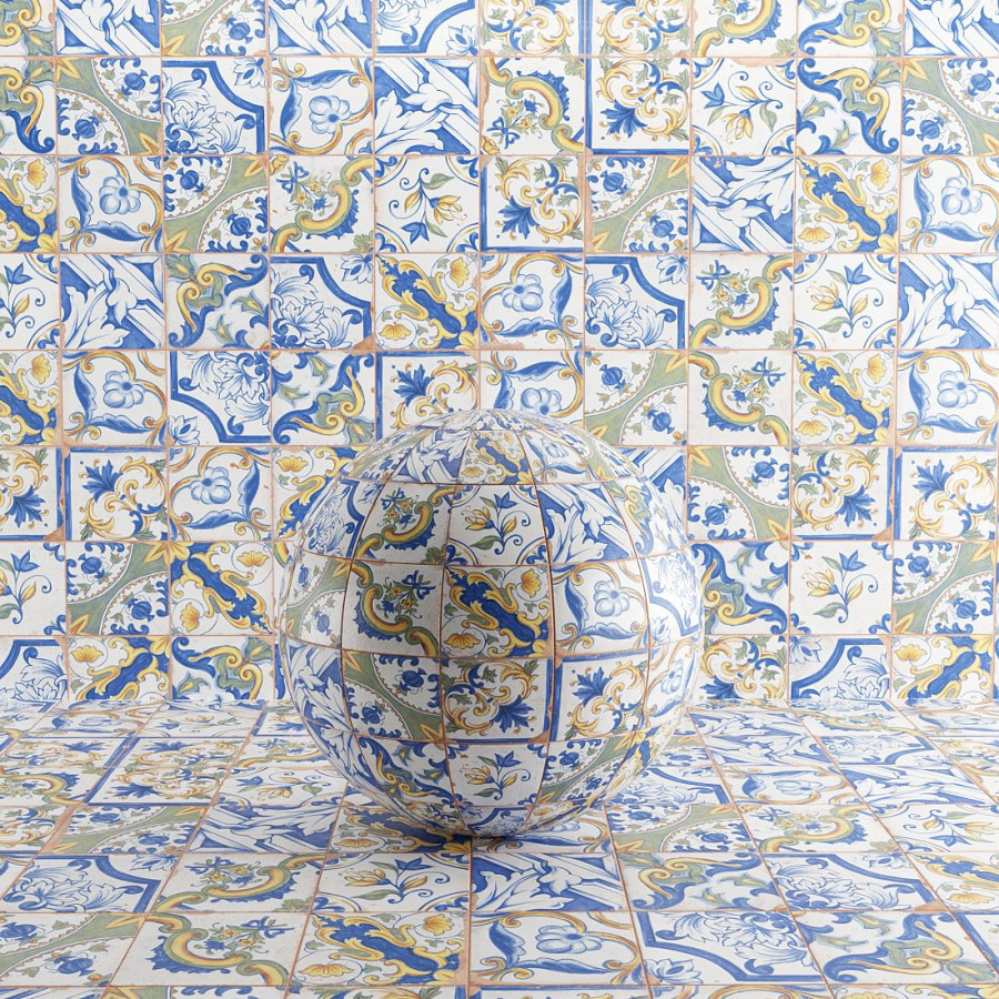 Ceramic Tile Amalfi37766 4k Pbr Seamless - 3D Model for VRay, Corona, VRay