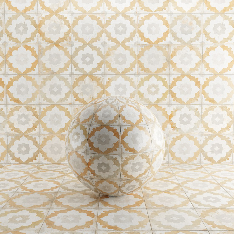 Ceramic Tile Blossom38178 4k Pbr Seamless - 3D Model for VRay, Corona, VRay