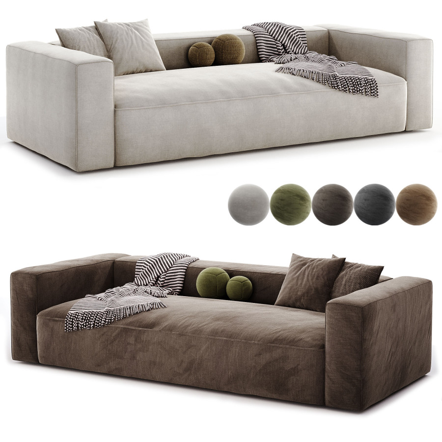 Bulky 2-sits Sofa 3D Model for Corona | CGMood