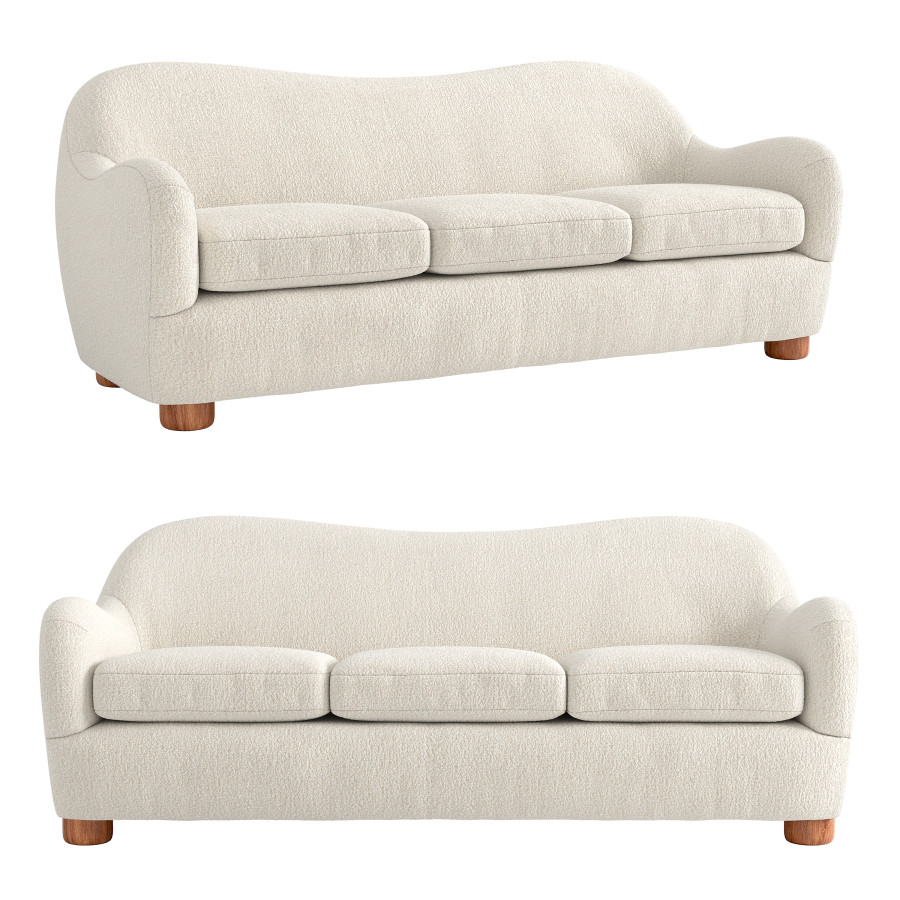 Cb2 Bacio Cream Boucle Sofa 3D Model for Corona | CGMood