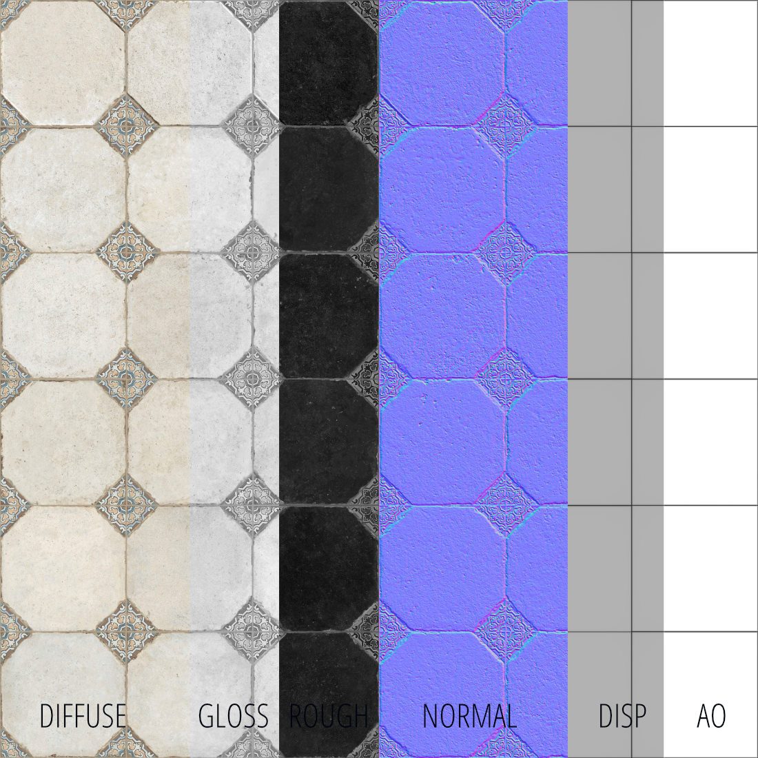 Ceramic Tile Field003832 4k Pbr Seamless - 3D Model for VRay, Corona, VRay