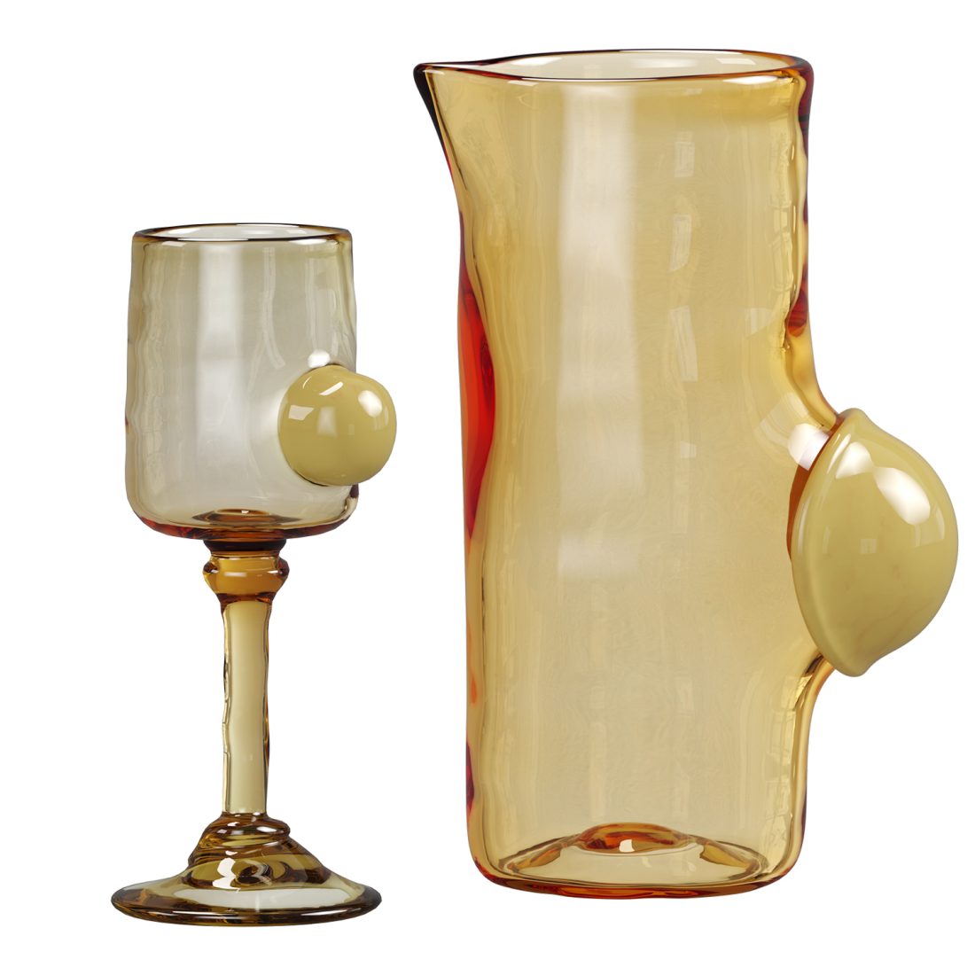 Bubble Pitcher & Goblets By Sticky Glass 3D Model for Corona | CGMood