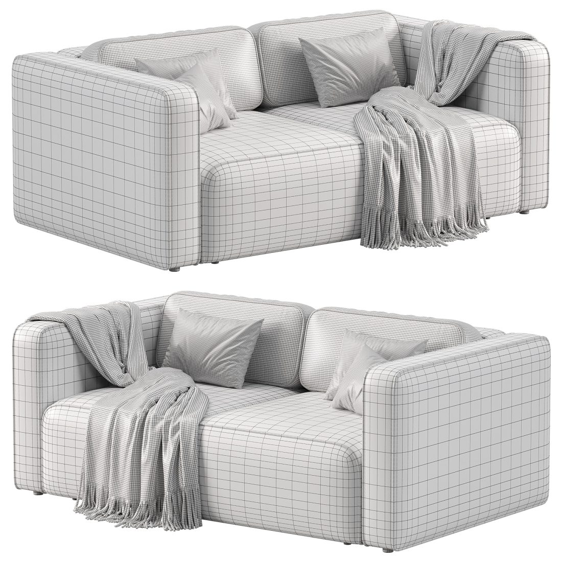 Aront Mini Velvet Sofa 3D Model for VRay, Corona | CGMood