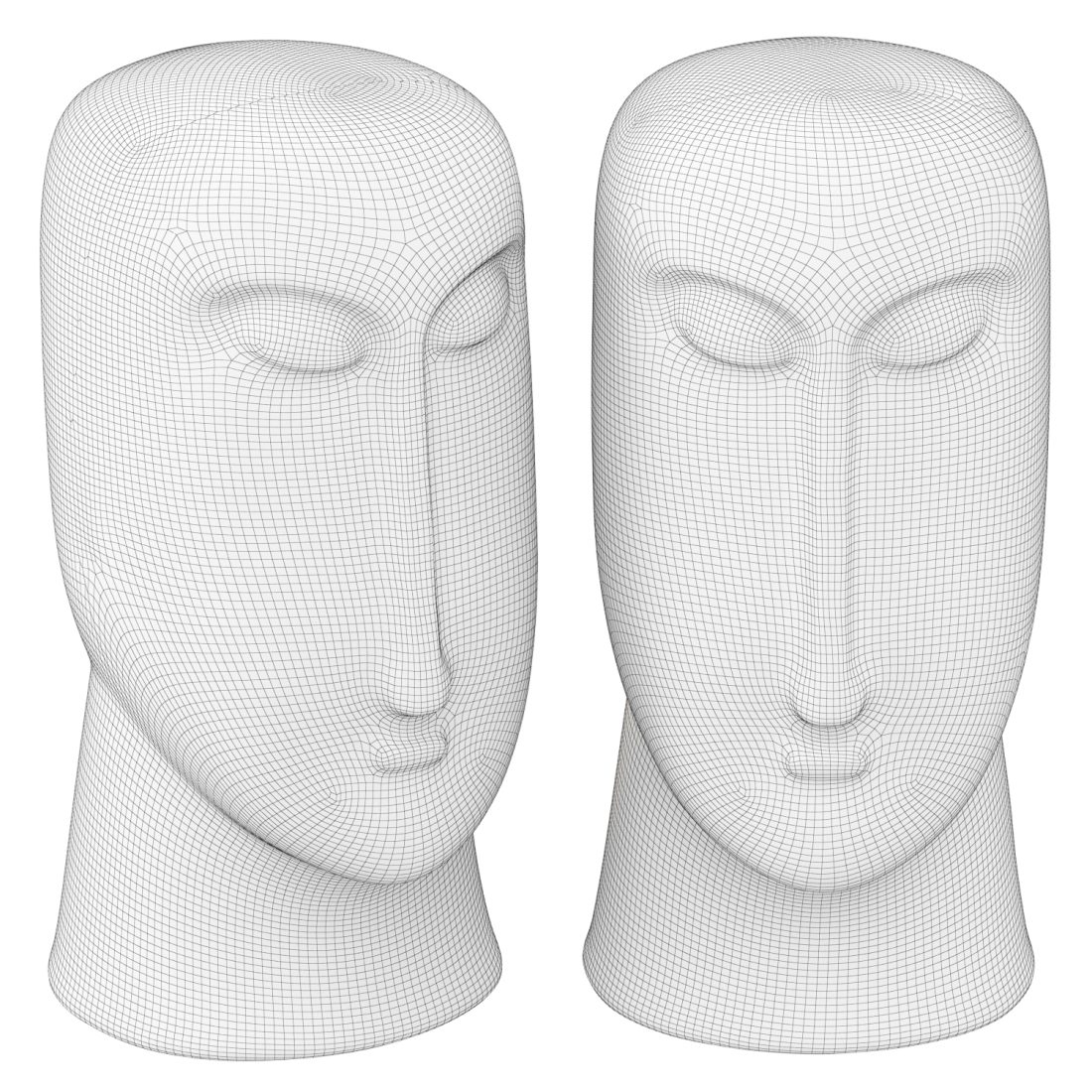 Sculpture Abstract Face - 3D Model for VRay