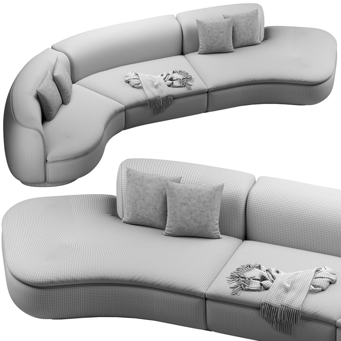 Baxter Piaf Sofa - 3D Model for Corona