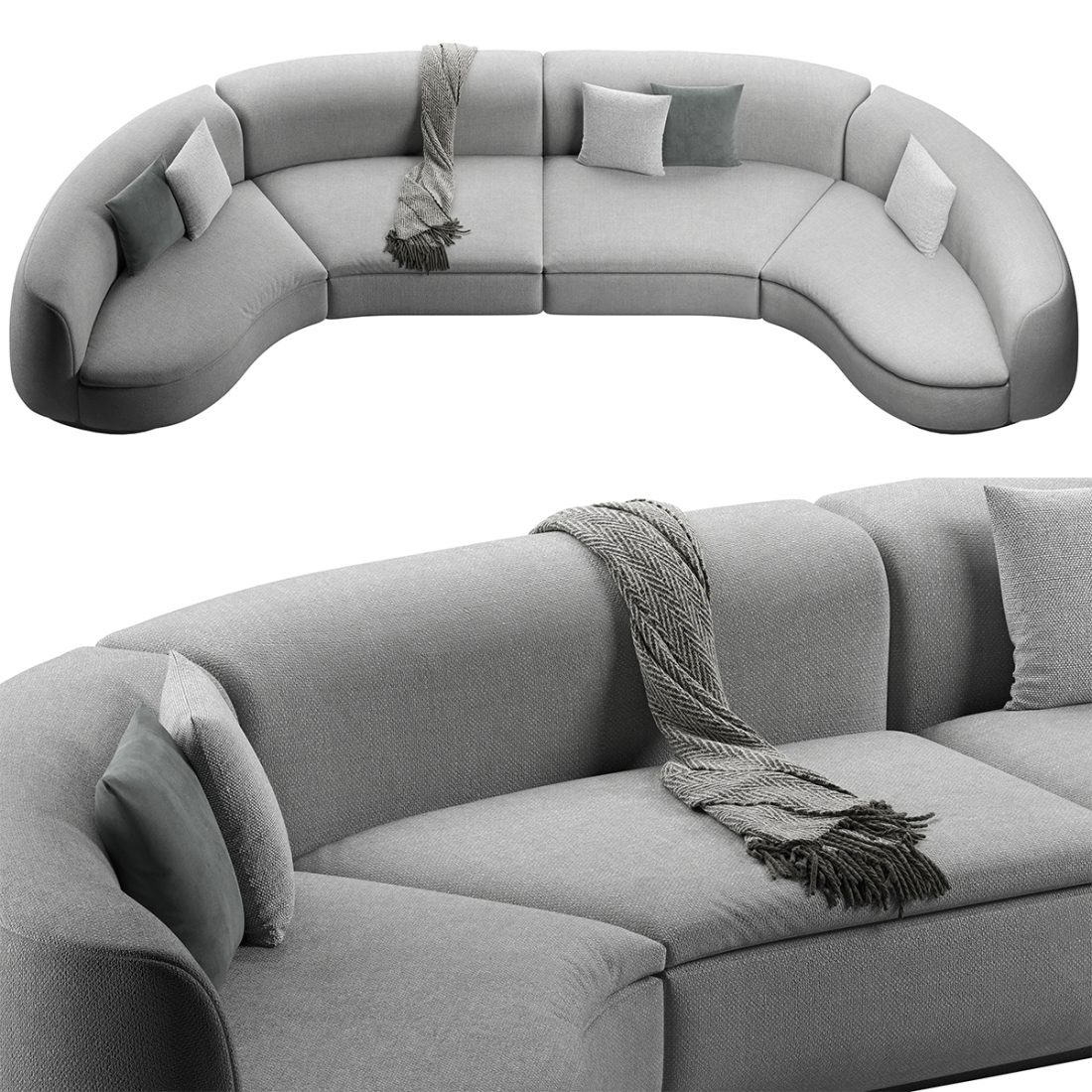 Baxter Piaf Sofa - 3D Model for Corona