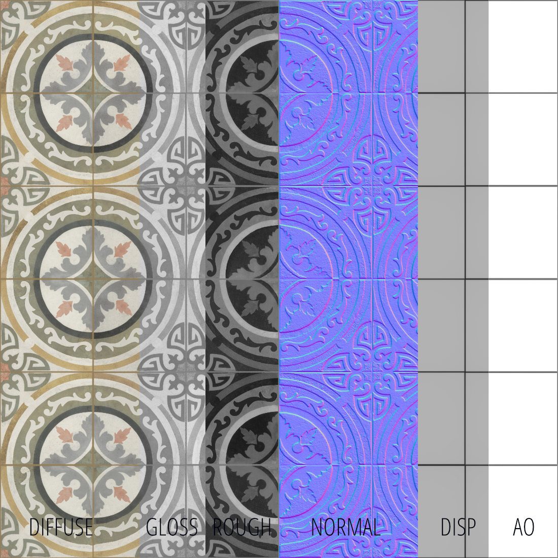 Ceramic Tile BarnaGracia37763 4k Pbr Seamless - 3D Model for VRay ...