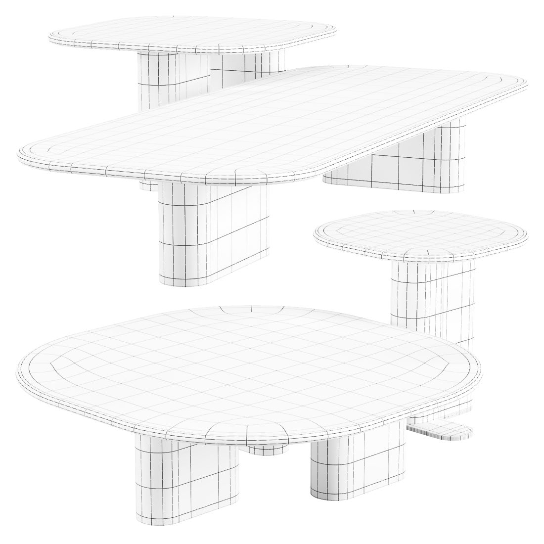 Onno - Coffee And Side Tables Set 02 - 3D Model for Corona
