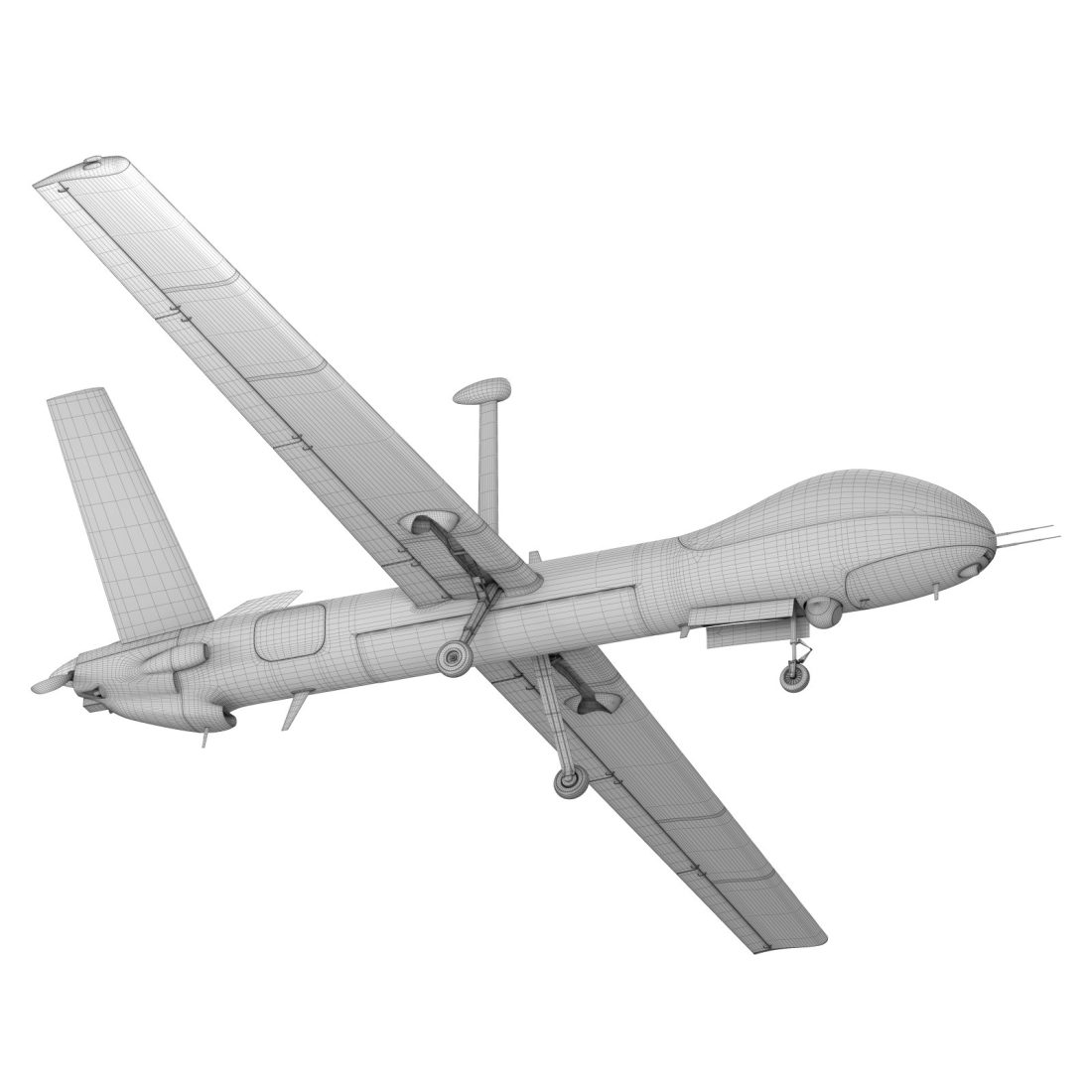 Elbit Hermes 900 Uav Israel Military Drone - 3D Model for VRay, Corona