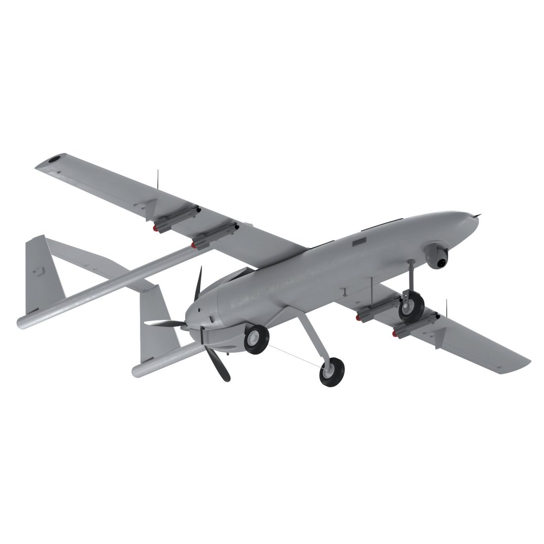 Iranian Drone Mohajer-6 Grey - 3D Model for VRay, Corona