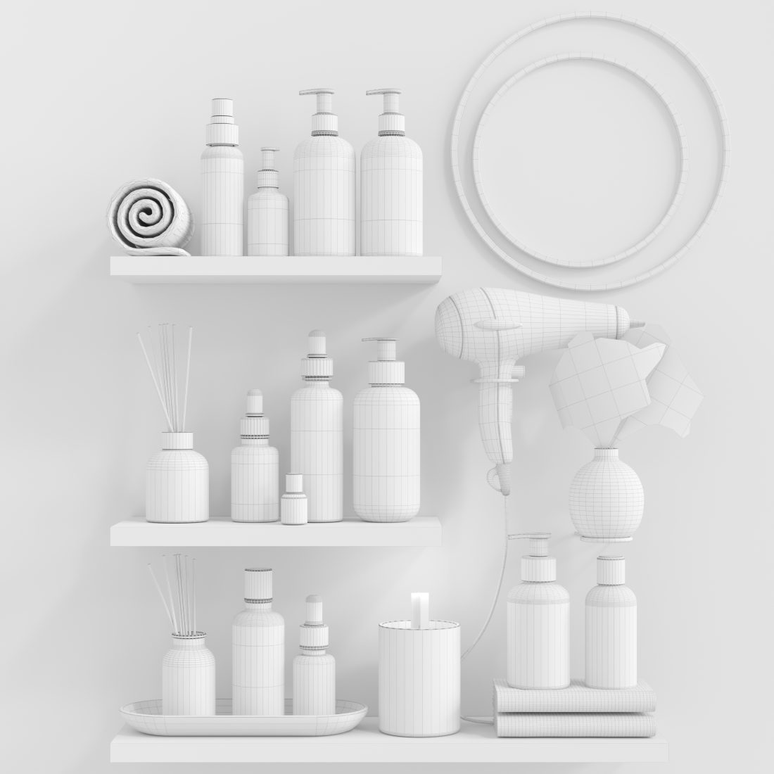 Bathroom Set. Bathroom Cosmetics Collection 3D Model for Corona | CGMood