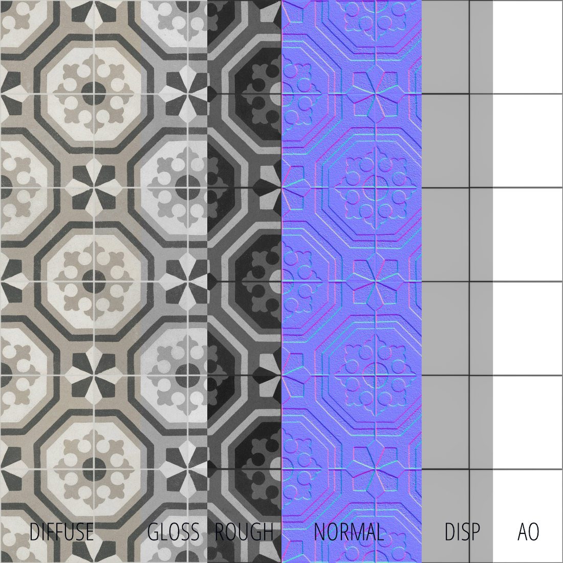 Ceramic Tile PO39481 4k Pbr Seamless - 3D Model for VRay, Corona, VRay