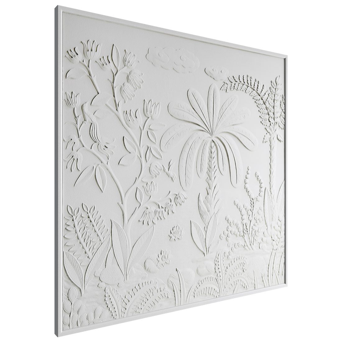 Tropical Garden Plaster Panel 3D Model for VRay, Corona | CGMood