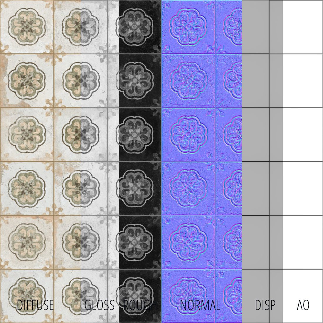 Ceramic Tile PF38644 4k Pbr Seamless - 3D Model for VRay, Corona, VRay