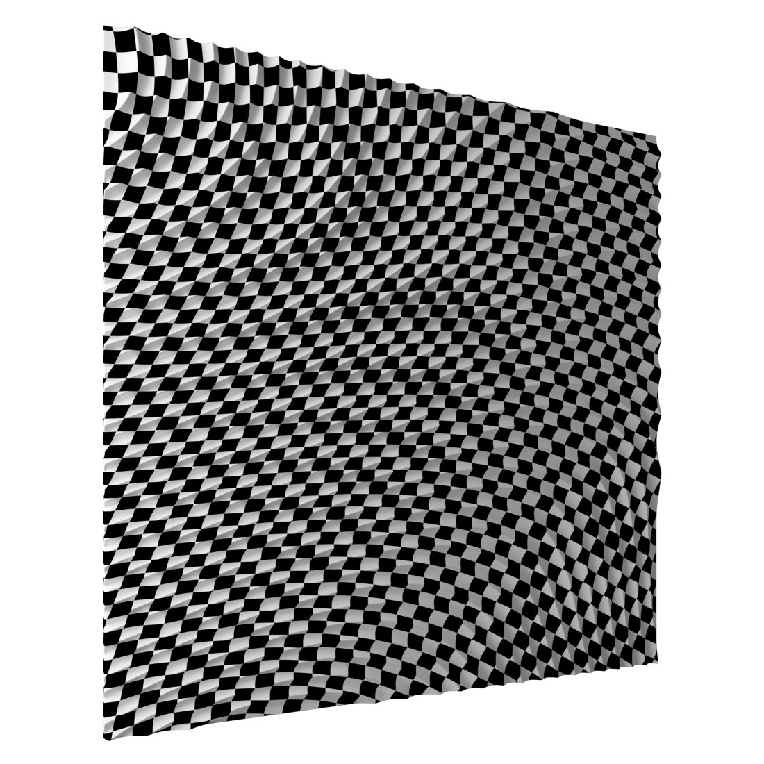 Wave Wall 12 - 3D Model for VRay, Corona