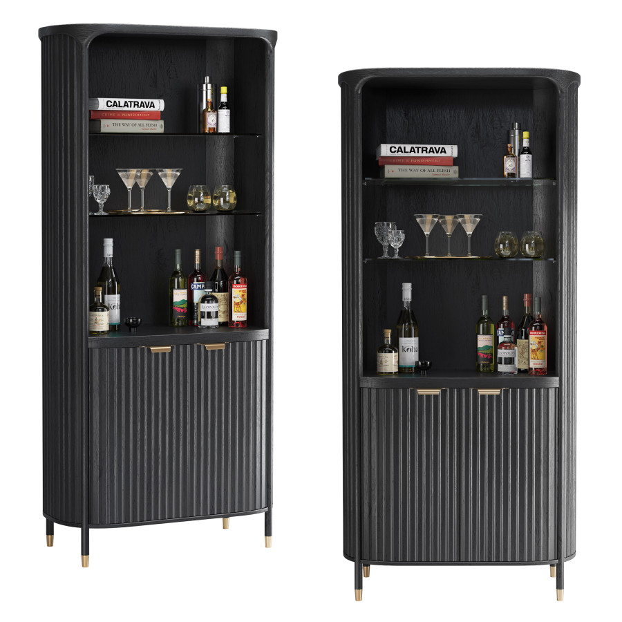 Anthropologie Isla Fluted Wood Hutch - 3D Model for Corona