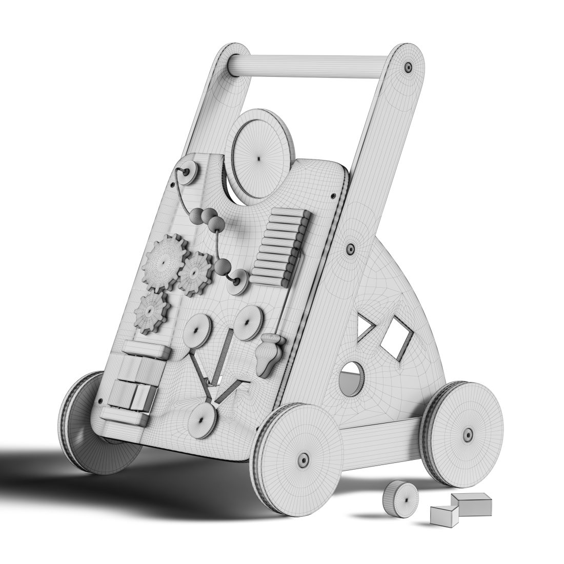 Wooden Toddler Walker 3D Model for VRay, Corona | CGMood