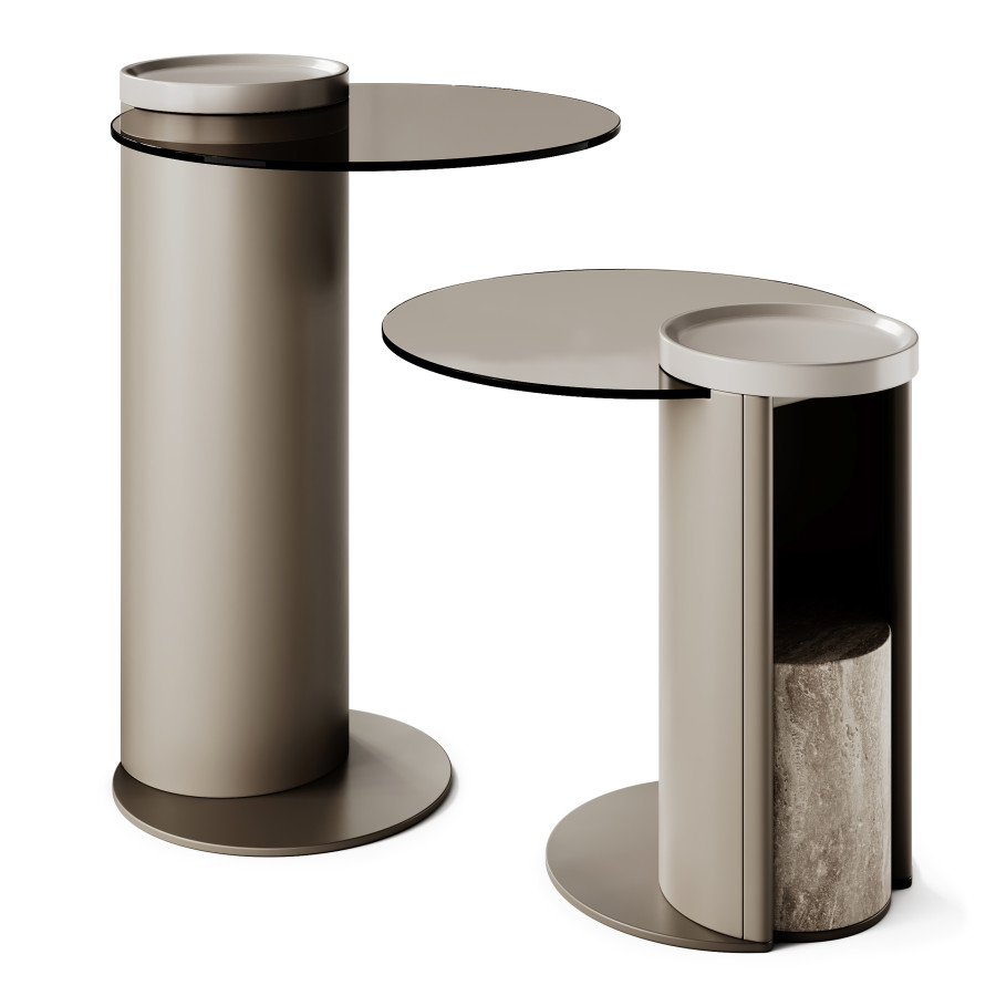 Turri Nook Round Glass Coffee Tables - 3D Model for Corona
