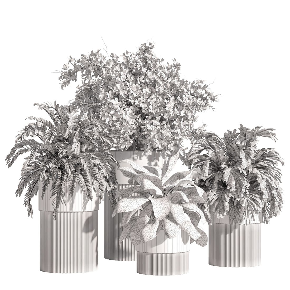 Indoor Plant Set 100 Ceramic Pot 3D Model for Corona | CGMood