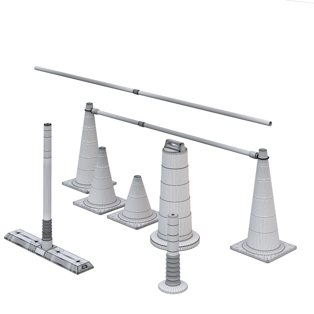 Set Of Road Traffic Cones 3D Model for Corona | CGMood