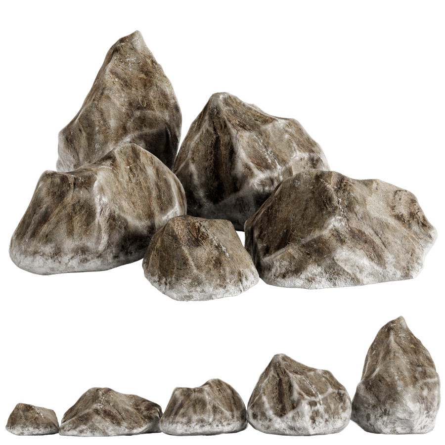 HM01 | Rock Collection | 5 Realistic Snowy Rocks 3D Model for VRay ...