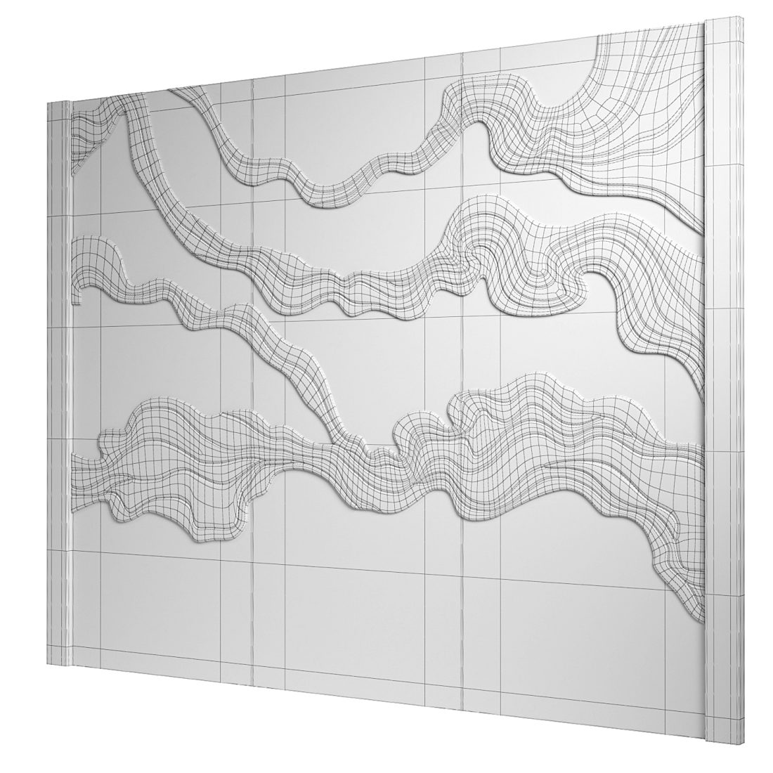 Decorativ Panel Wave 34 3D Model for VRay, Corona | CGMood