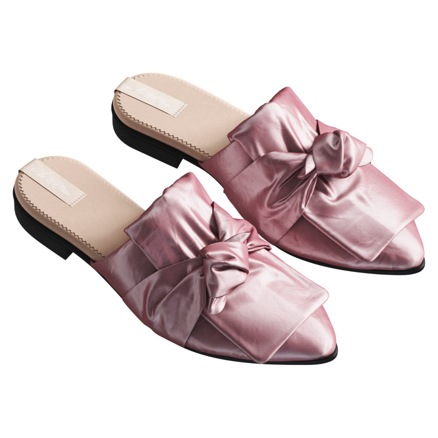 Silk Bow Mules Shoes - 3D Model for VRay