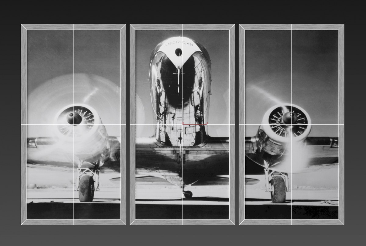 Airplane Triptych - 3D Model for VRay