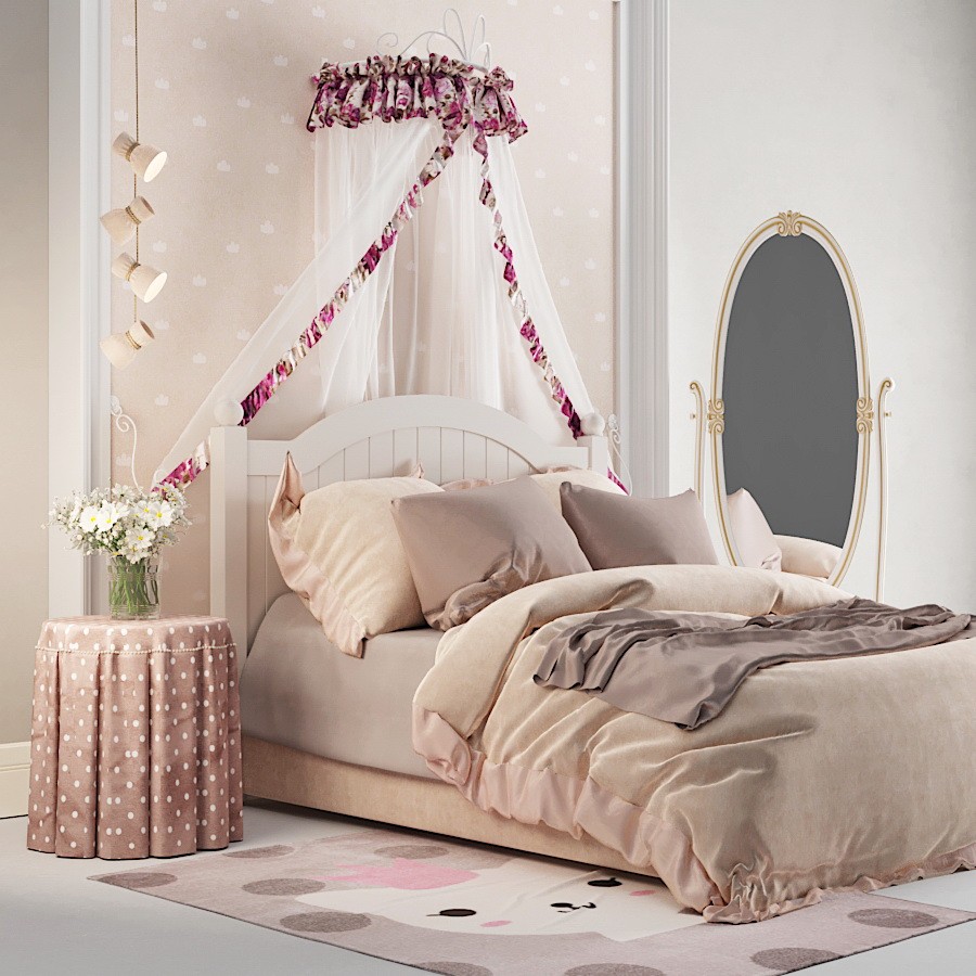 Princess Bedroom 3D Model for VRay, Corona | CGMood