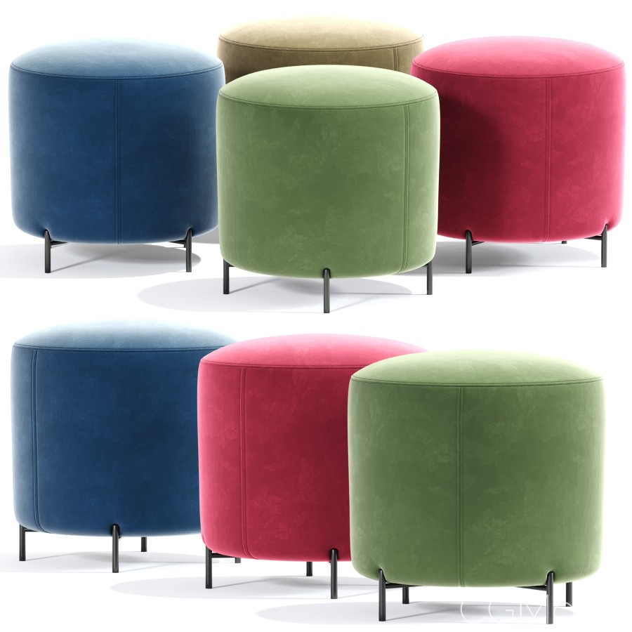 Modern Ottoman Set - 3D Model for VRay, Corona