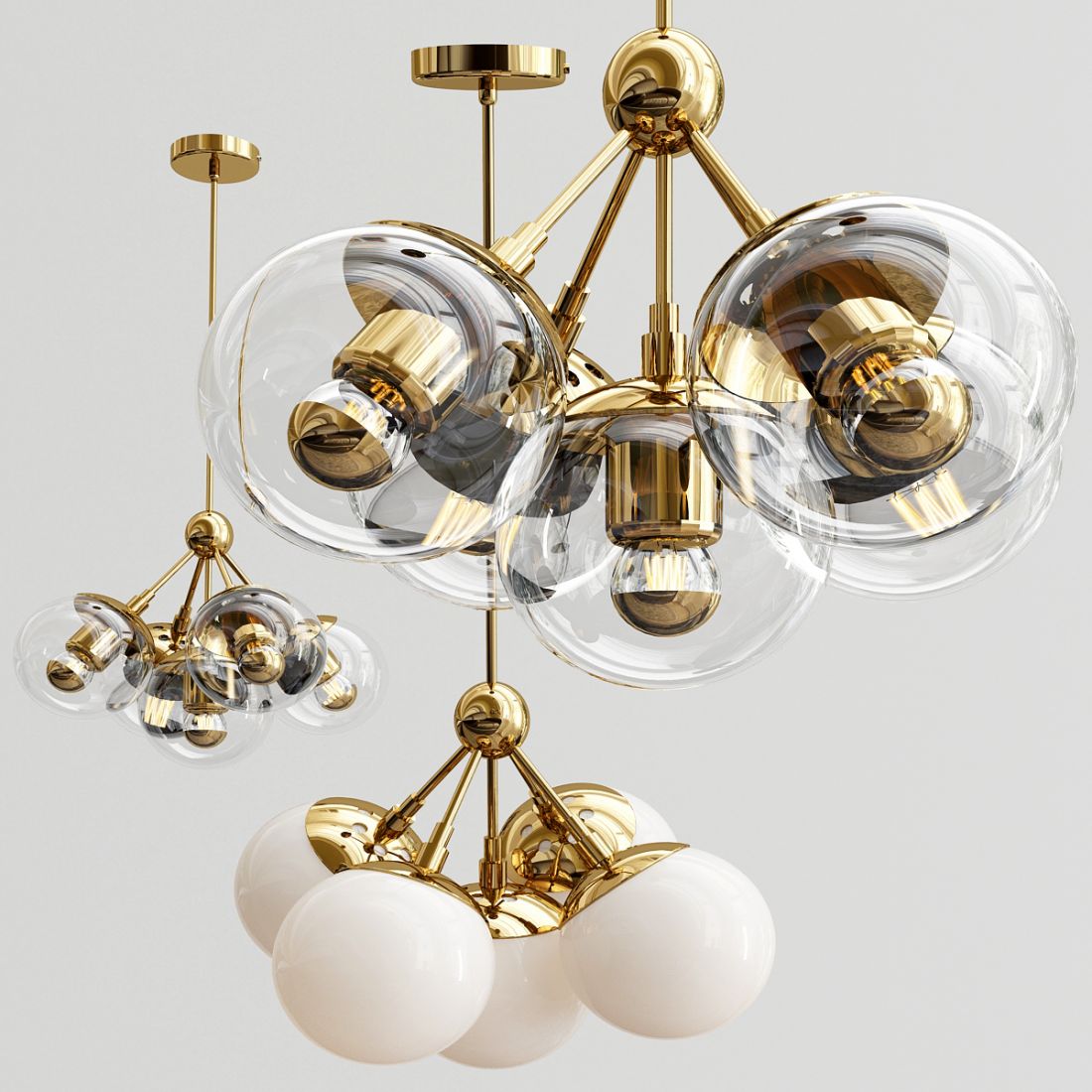 Modo 5 Brass Color & Clear Glass - 3D Model for VRay