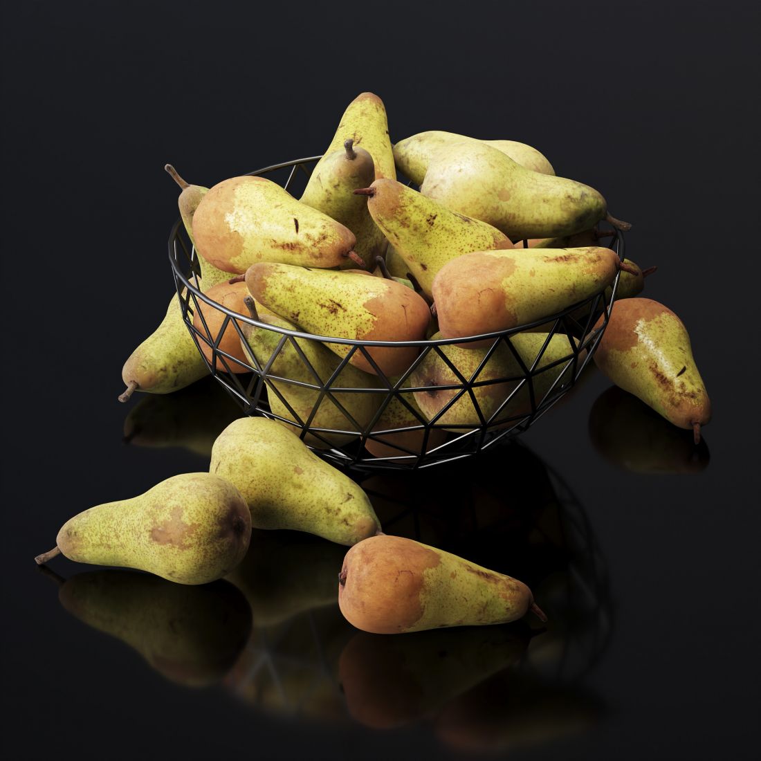 Pears Set - 3D Model for VRay, Corona