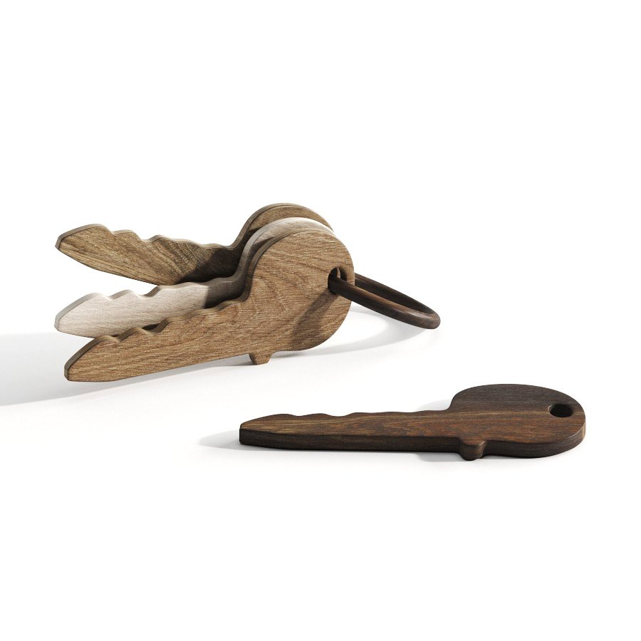 Wooden Keys - 3D Model for Corona