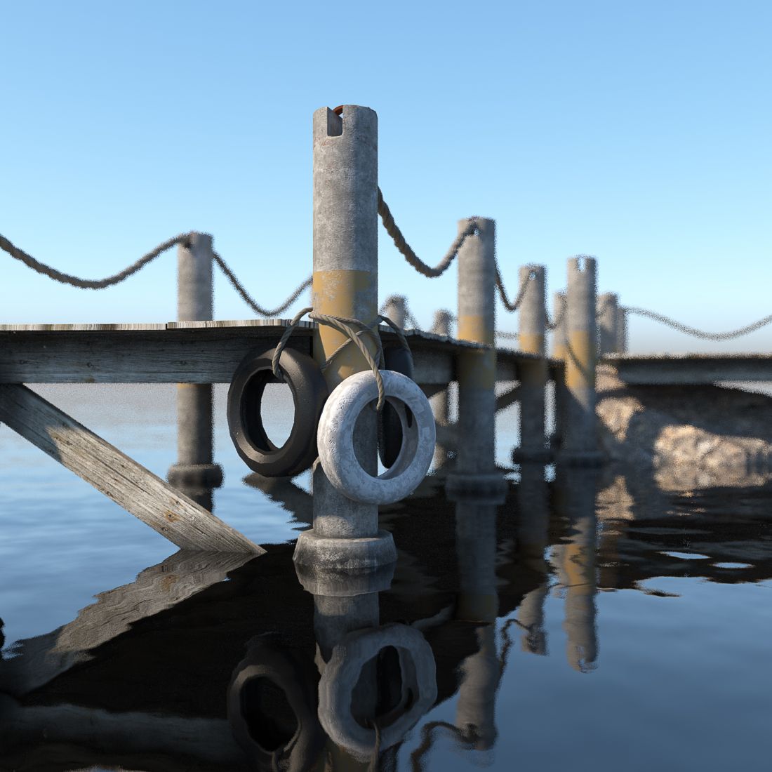 Marina For Boats - 3D Model for VRay