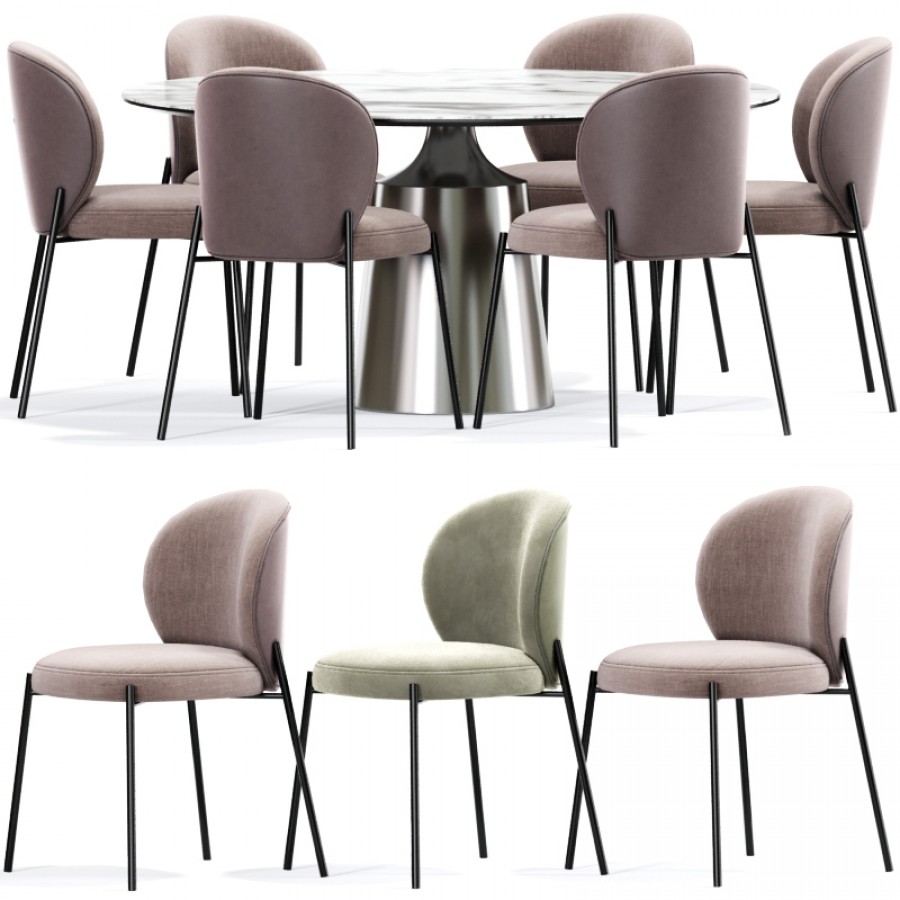 Cult Elisa Wingback Dining Chair Table 3D Model for VRay, Corona | CGMood