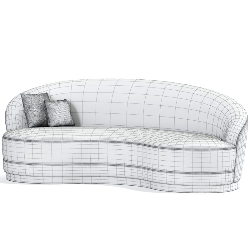 Ignacio’s Sinuous Curve Sofa With Pillow - 3D Model for VRay, Corona