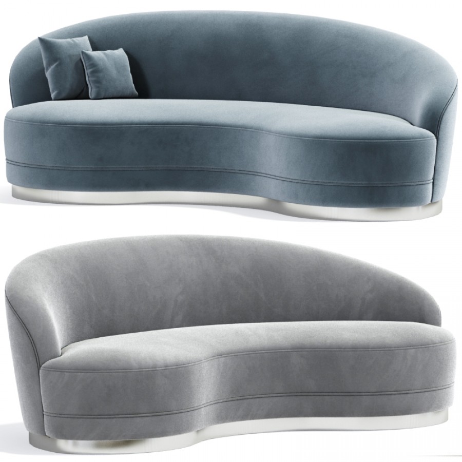 Ignacio’s Sinuous Curve Sofa With Pillow - 3D Model for VRay, Corona