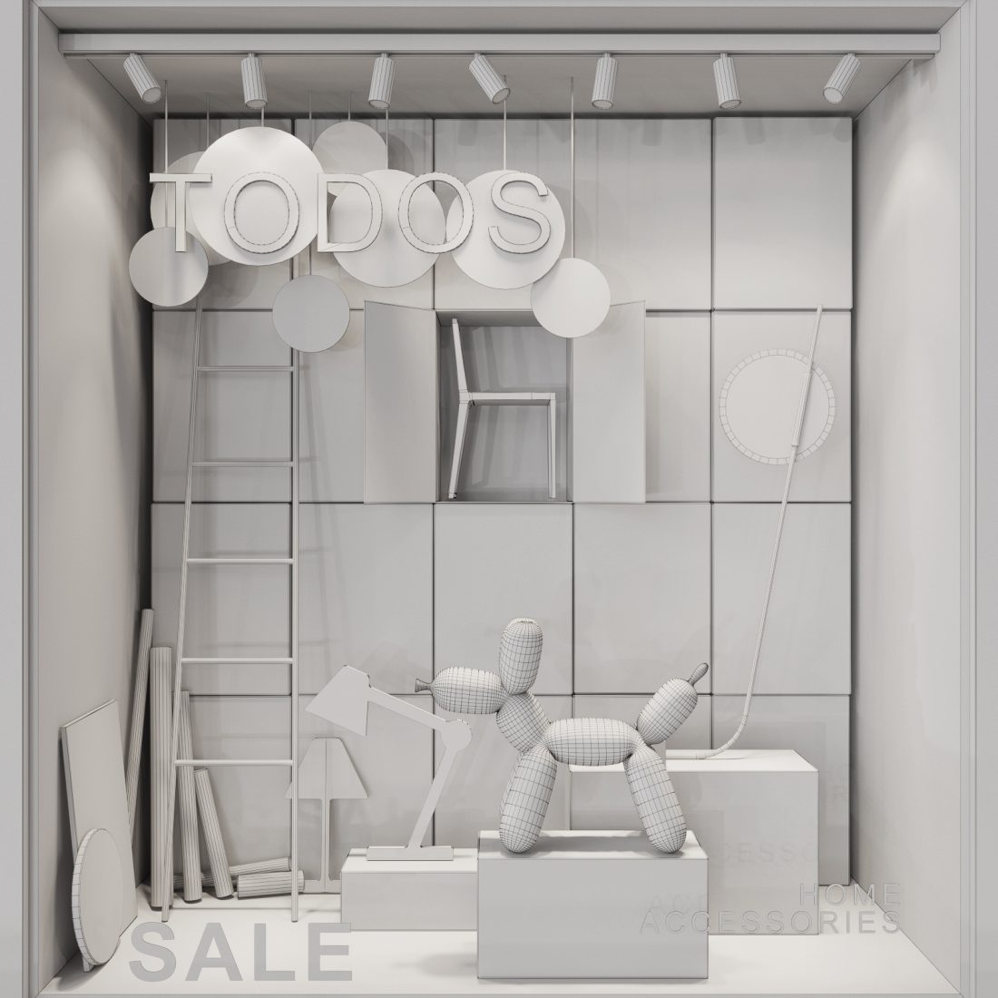 Shop Window Display - 3D Model for Corona