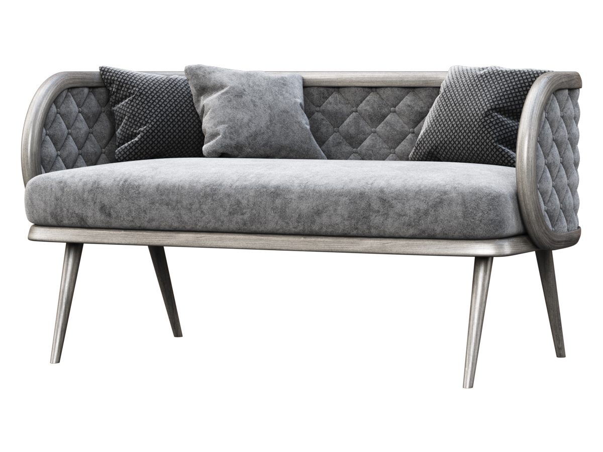 Victoria Velour Two-seater Restaurant Sofa Vc16 - 3D Model for Corona