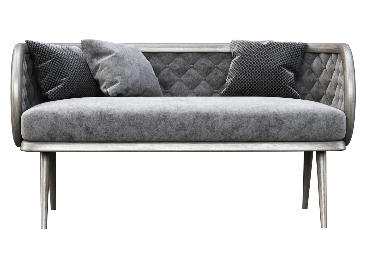 Victoria Velour Two-seater Restaurant Sofa Vc16 - 3D Model for Corona