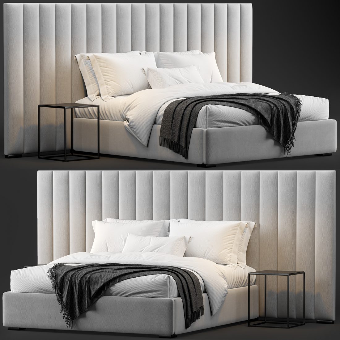 Rh Modena Vertical Channel Extended Platform Bed 2 - 3D Model for VRay