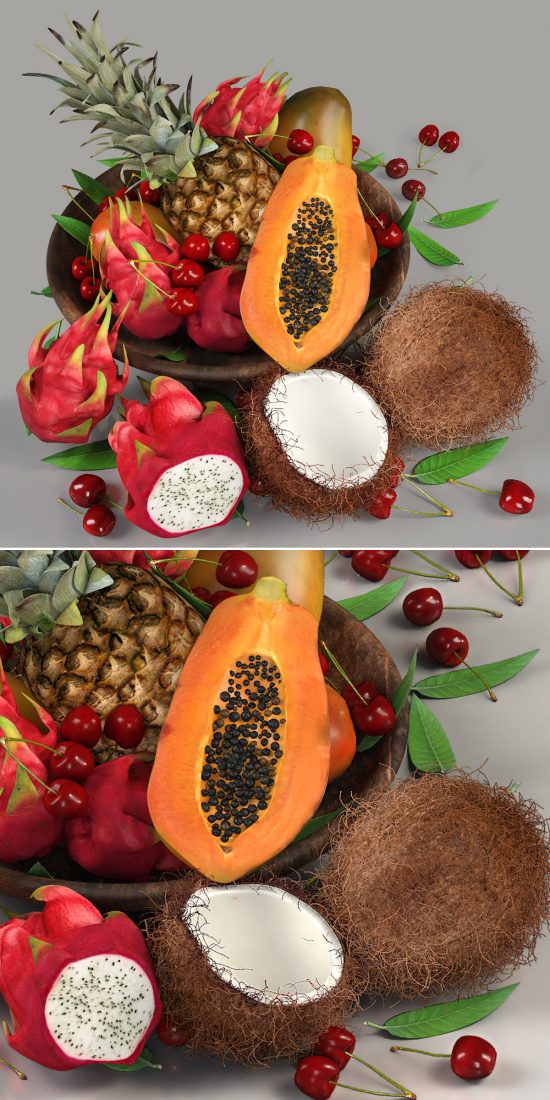 Tropical Fruits - 3D Model for VRay