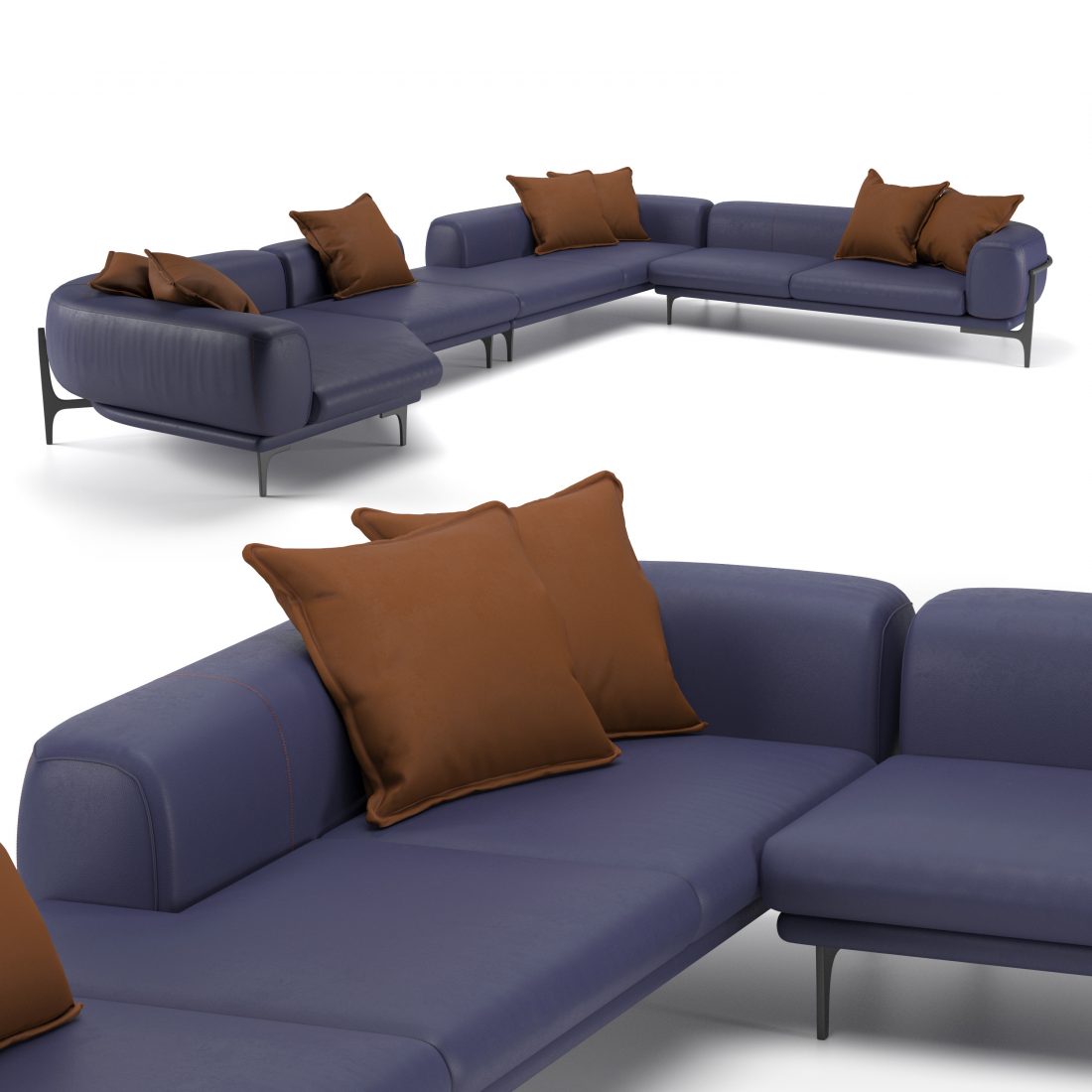 Oblo Modular Sofa By Natuzzi Italia - 3D Model for Corona