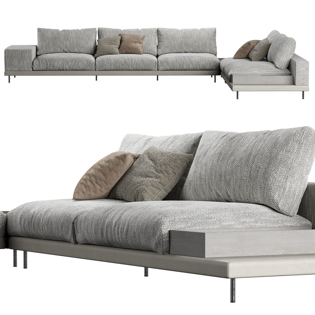 Sofa Space Sectional Sofaclub - 3D Model for Corona