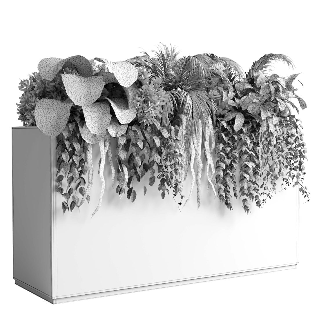 Concrete Box Plants On Stand Set Indoor 270 Conc - 3D Model for VRay ...