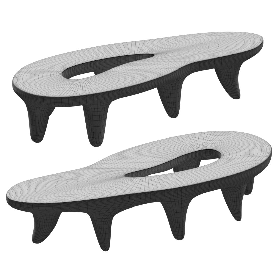 Not Forgotten Coffee Table By Wendell Castle 3D Model for VRay, Corona ...